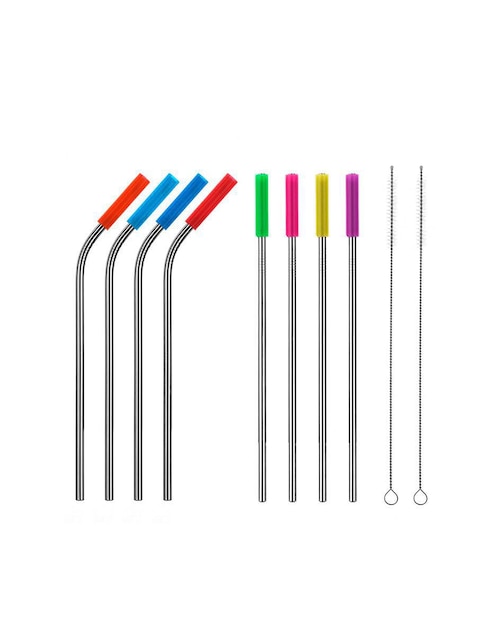 Set de popotes Ilios Innova de acero inoxidable con 10 piezas 1